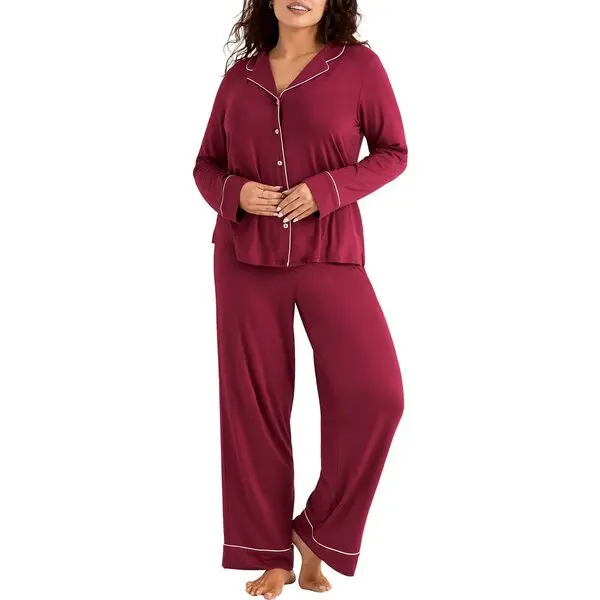 ADORE ME Matilda Pajama Set - Dark Red