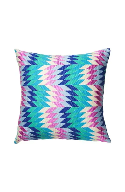 ARCHIVE NEW YORK Almolonga Diamond Handwoven Brocade Cotton Throw Pillow - Blue