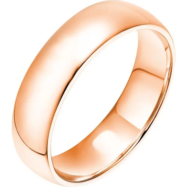 DONATELLO GIAN Rose-tone Sterling Silver 6mm Wedding Band - Pink