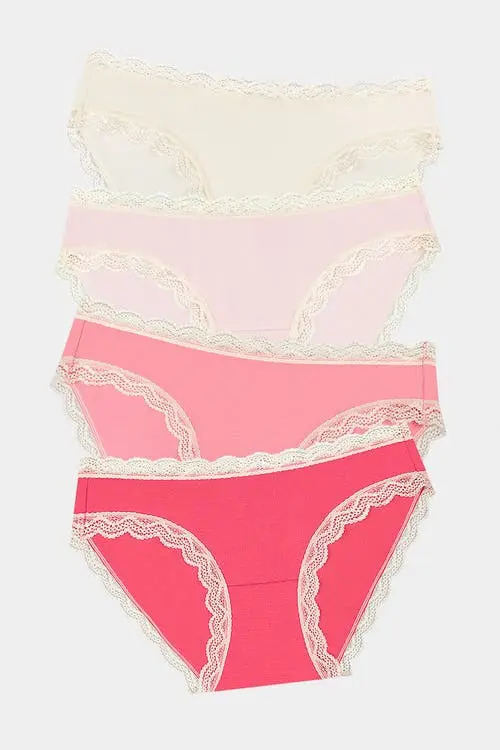 STRIPE & STARE Original Knicker Four Pack - Coconut Ice