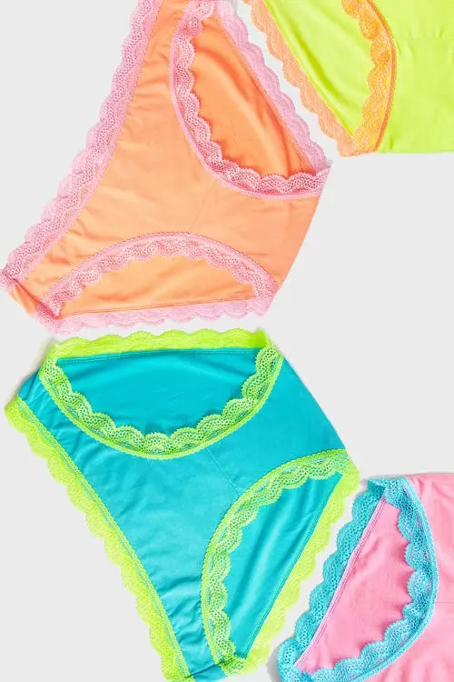 STRIPE & STARE Original Knicker Four Pack - Neon Candy