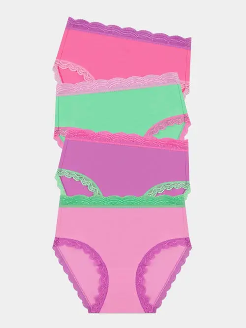 STRIPE & STARE High Rise Knicker Four Pack - Candy Floss Brights