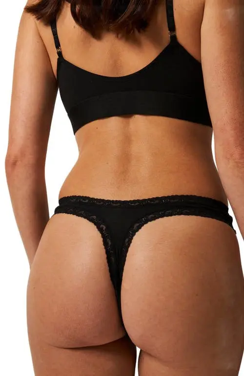 STRIPE & STARE Thong Four Pack - Black