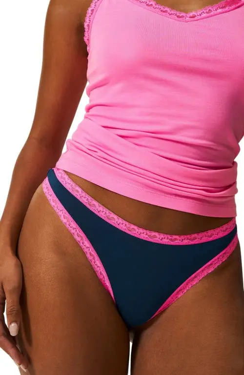 STRIPE & STARE Thong Four Pack - Midnight Neon