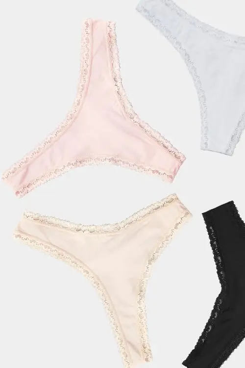 STRIPE & STARE Thong Four Pack - Sand Essentials