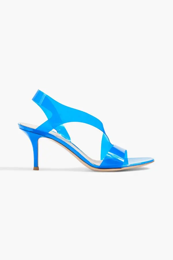 GIANVITO ROSSI Metropolis 70 Pvc Slingback Sandals - Bright Blue