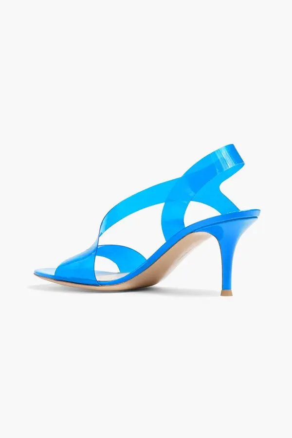GIANVITO ROSSI Metropolis 70 Pvc Slingback Sandals - Bright Blue