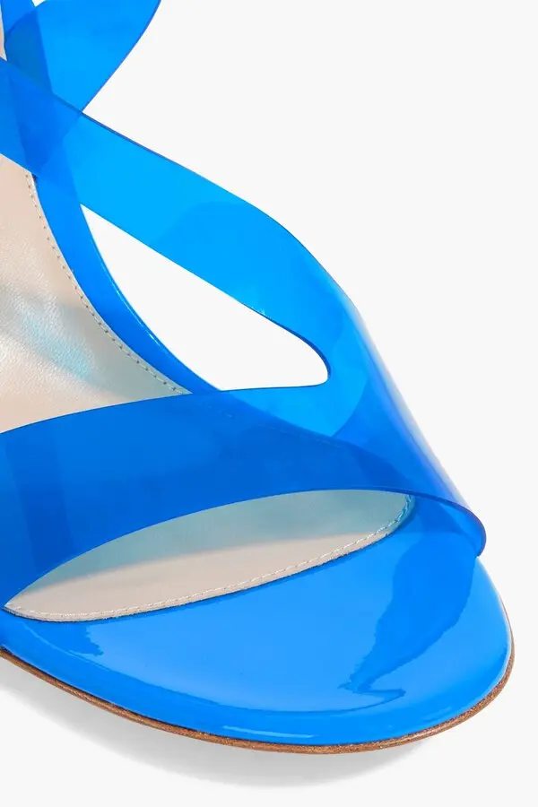 GIANVITO ROSSI Metropolis 70 Pvc Slingback Sandals - Bright Blue