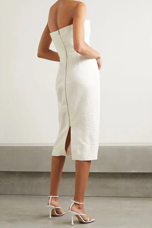 Roland Mouret Senga Strapless Cloqué Dress