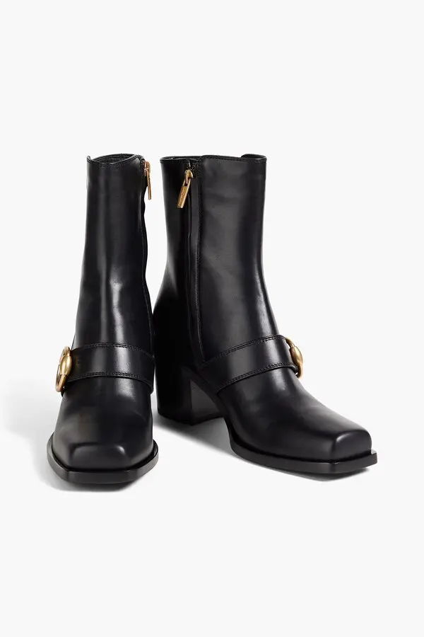 GIANVITO ROSSI Wayne Buckled Leather Ankle Boots