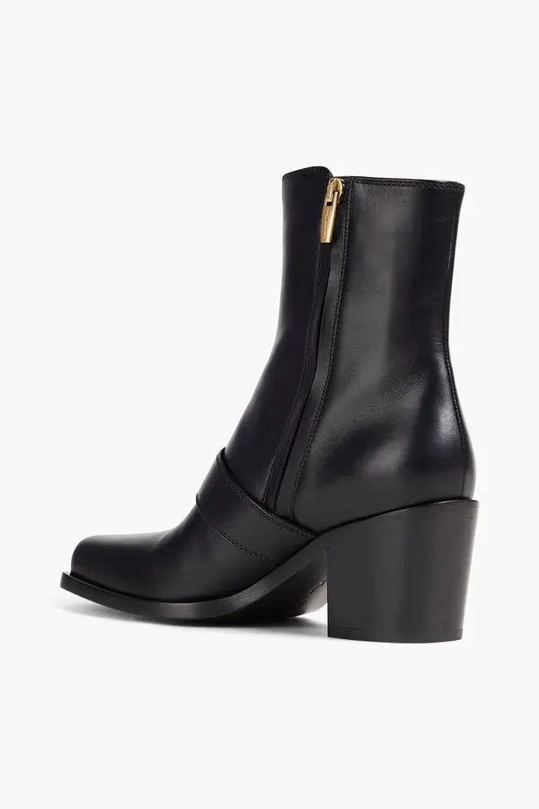 GIANVITO ROSSI Wayne Buckled Leather Ankle Boots