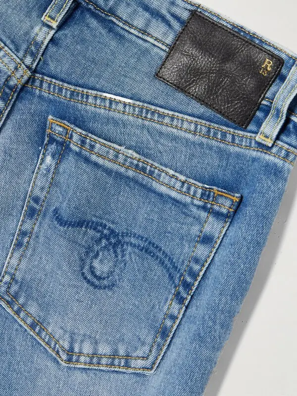 R13 Kick Fit Cropped Mid-rise Flared Jeans