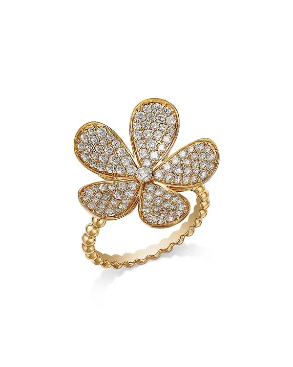 Bloomingdale'S 14k Yellow Diamond Flower Ring, 1.25 Tcw - Gold