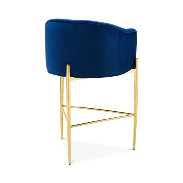 MODWAY Savour Tufted Performance Velvet Bar Stool - Navy
