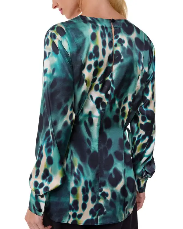 Whistles Misty Leopard Print V-neck Blouse