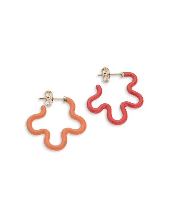 Bea Bongiasca Flower Funk Hoop Earrings - Orange/pink