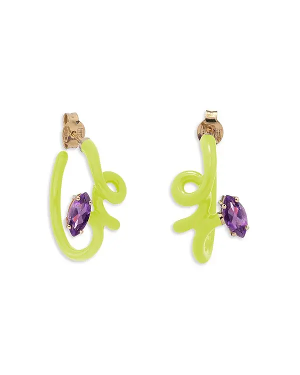 Bea Bongiasca You're So Vine Hoop Earrings - Lime Green