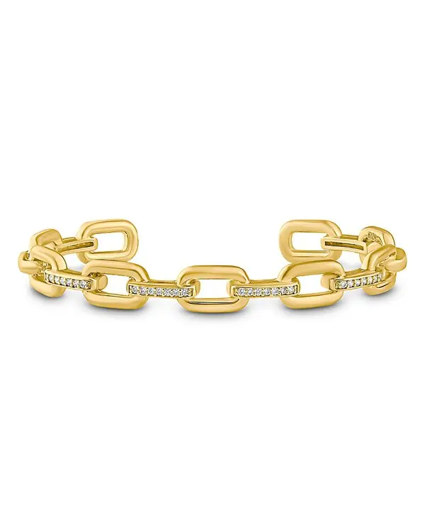 KENNETH JAY LANE Pave Chain Cuff Bracelet - Gold
