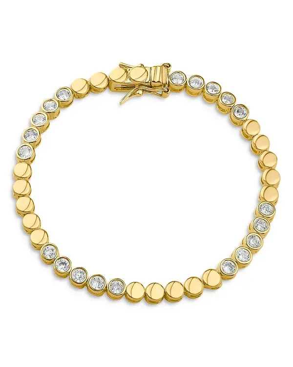 KENNETH JAY LANE Bezel Cubic Zirconia Bracelet - Gold