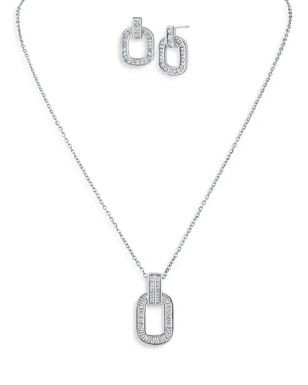 KENNETH JAY LANE Baguette Zirconia Jewelry Set - Silver