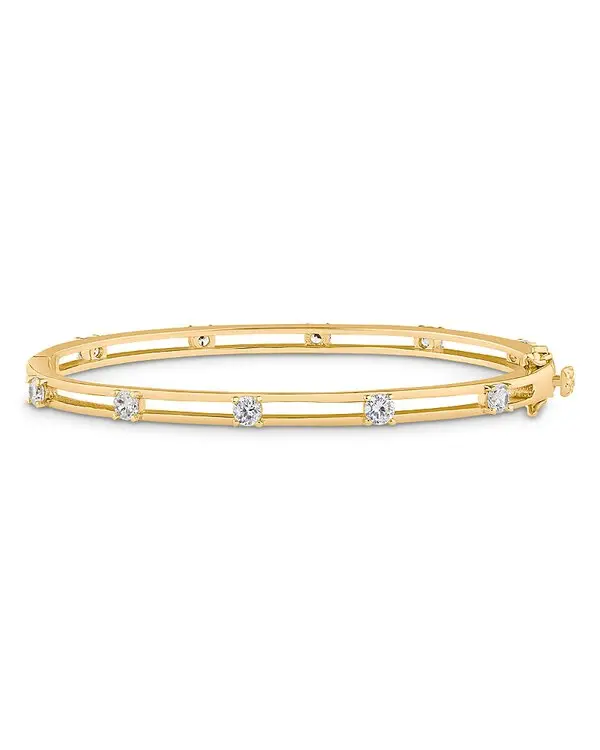 KENNETH JAY LANE Cubic Zirconia Open Bracelet - Gold