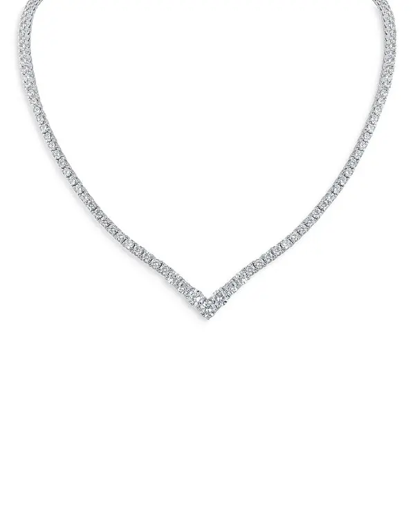 KENNETH JAY LANE Cubic Zirconia Tennis Necklace - Silver