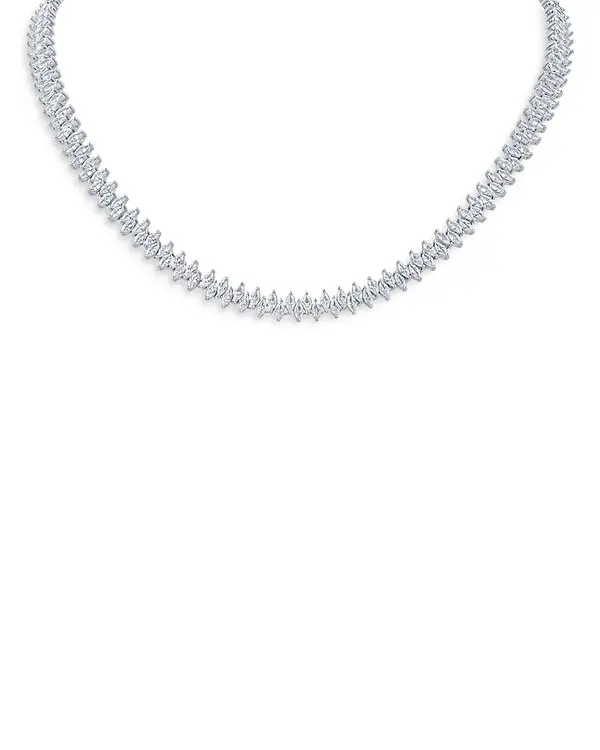 KENNETH JAY LANE Cubic Zirconia Tennis Necklace - Silver