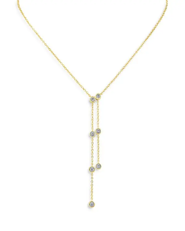 KENNETH JAY LANE Cubic Zirconia Lariat Necklace - Gold