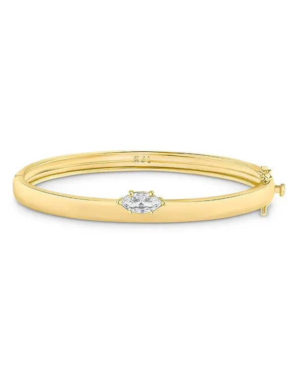 KENNETH JAY LANE Marquise Cubic Zirconia Bangle Bracelet - Gold