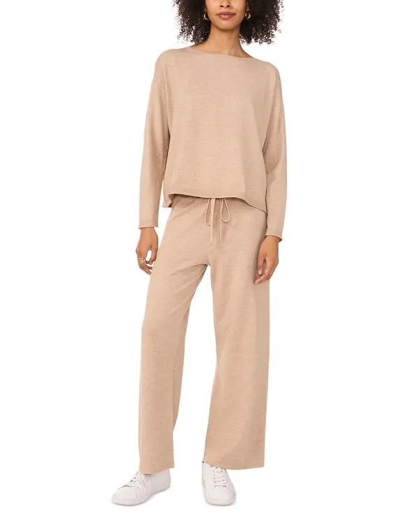 Vince Camuto Wide Leg Drawstring Sweatpants - Warm Oatmeal
