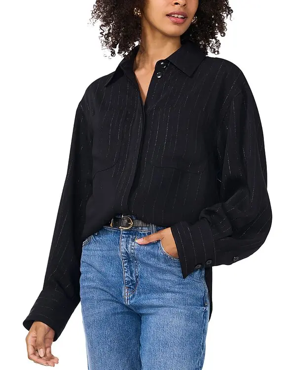 Vince Camuto Metallic Pinstriped Shirt