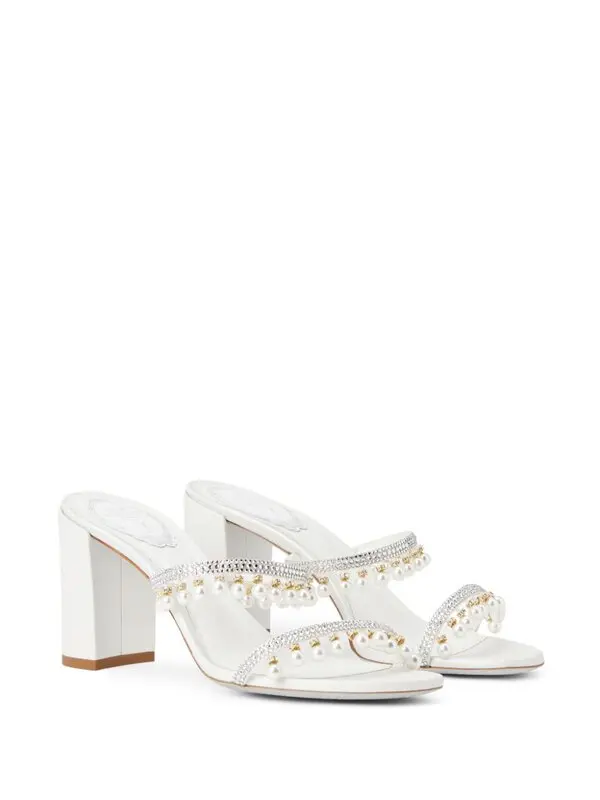 Rene Caovilla 90mm Chandelier Mules - Silver