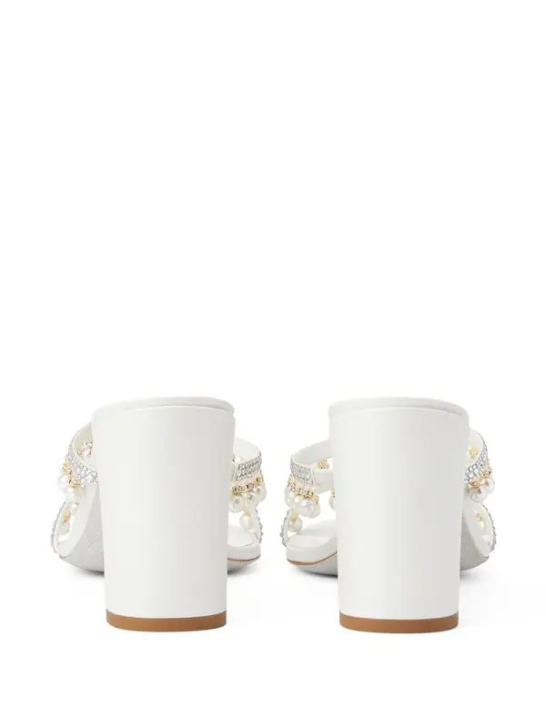 Rene Caovilla 90mm Chandelier Mules - Silver