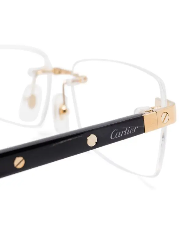 Cartier Rectangle-frame Glasses - Black