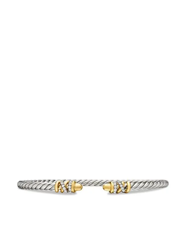 David Yurman 18kt Gold And Sterling Petite Helena Diamond Bracelet - Silver