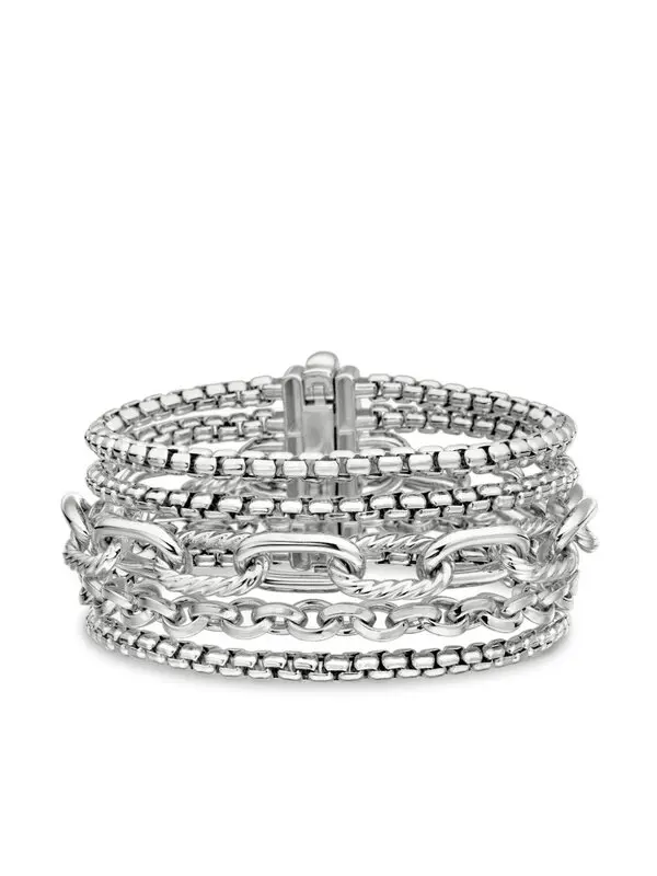 David Yurman Sterling Multi Row Chain Bracelet - Silver