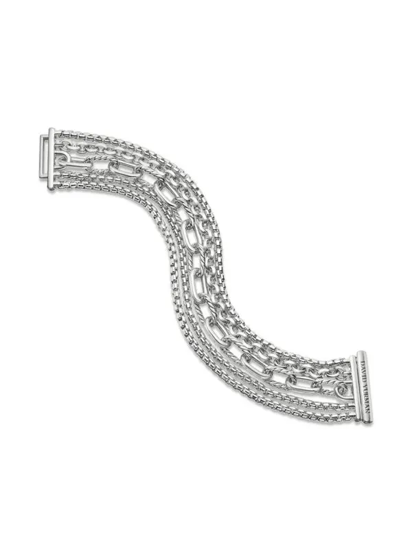David Yurman Sterling Multi Row Chain Bracelet - Silver