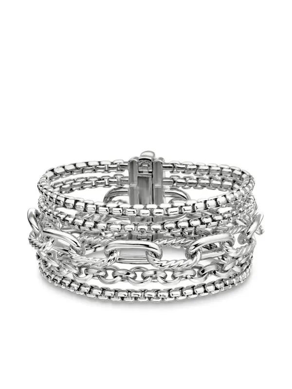 David Yurman Sterling Multi Row Chain Bracelet - Silver