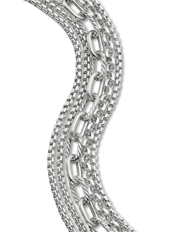 David Yurman Sterling Multi Row Chain Bracelet - Silver