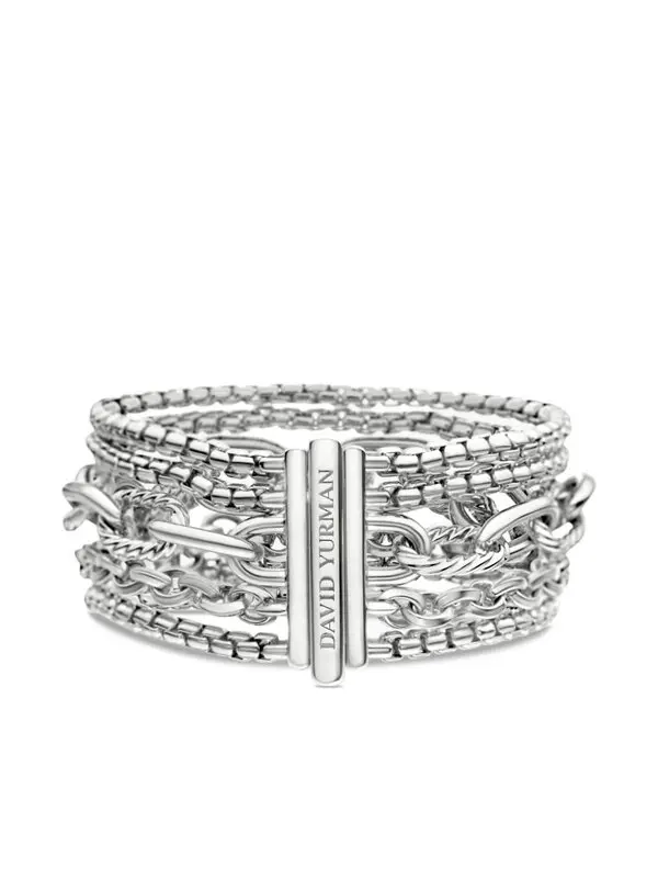 David Yurman Sterling Multi Row Chain Bracelet - Silver