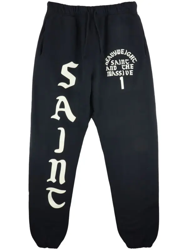 SAINT MXXXXXX It's Saint Logo-print Track Pants - Black