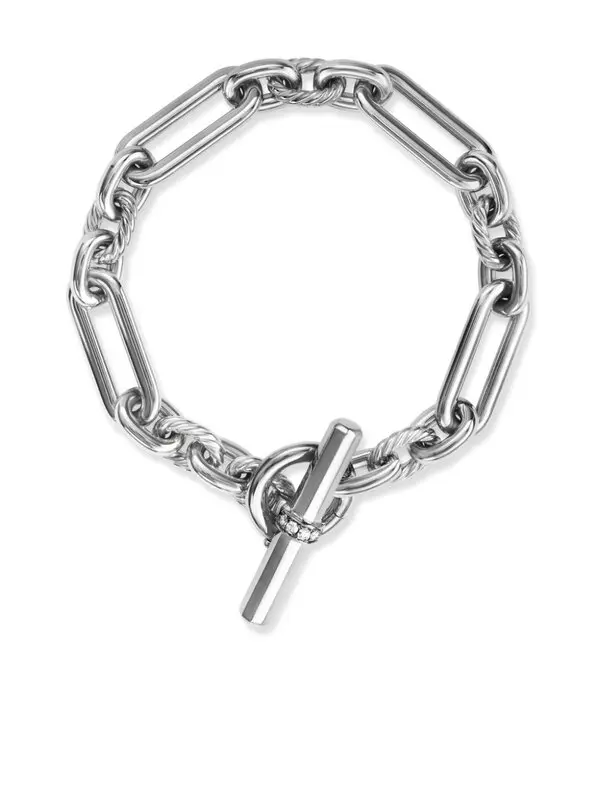 David Yurman Sterling Lexington Chain Diamond Bracelet - Silver