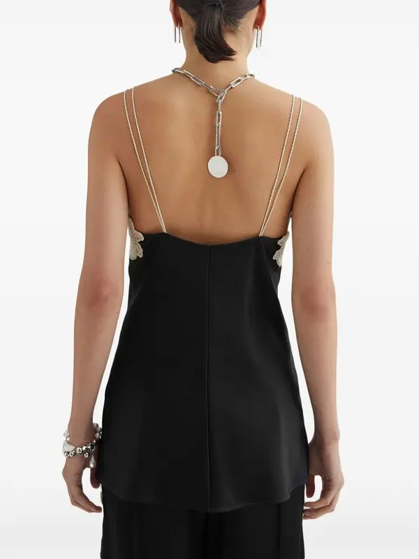 JIL SANDER Floral Embroidered Top - Black