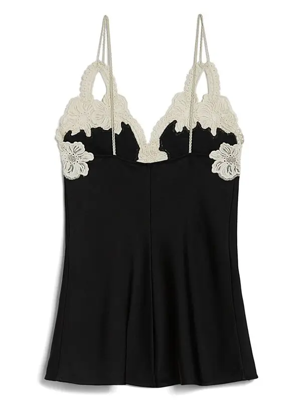 JIL SANDER Floral Embroidered Top - Black