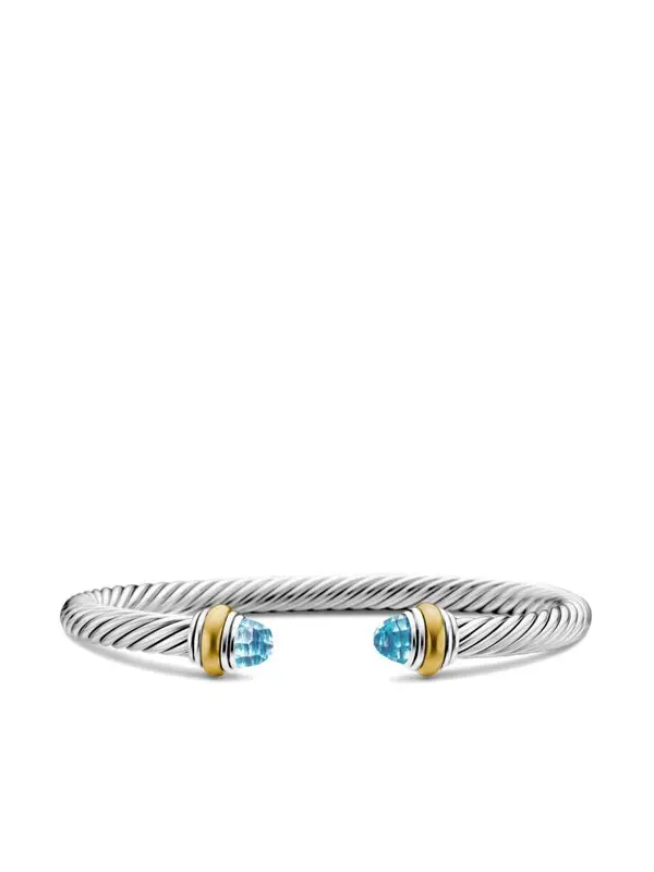 David Yurman 14kt Yellow Gold And Sterling Silver Classic Cable Bracelet - S4abt Silver