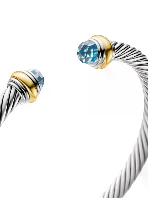 David Yurman 14kt Yellow Gold And Sterling Classic Cable Bracelet - Silver