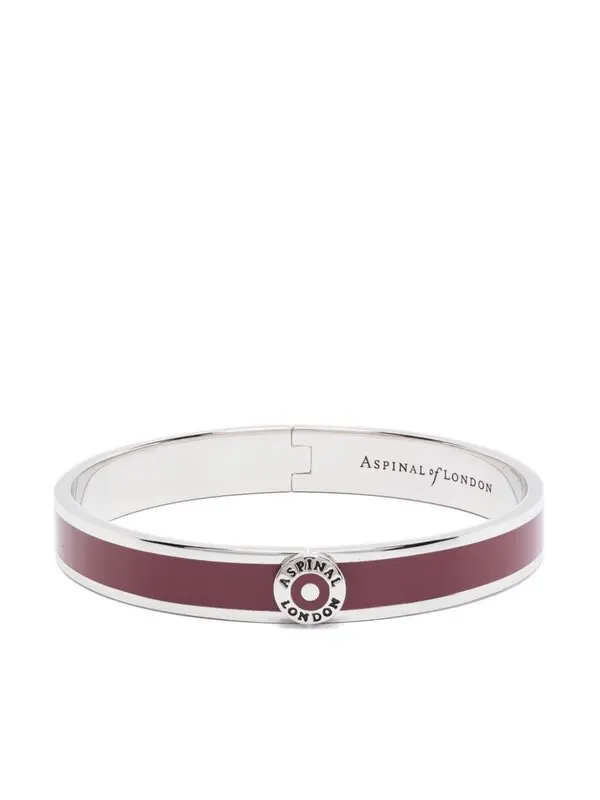 ASPINAL OF LONDON Enamel Bangle Bracelet - Silver