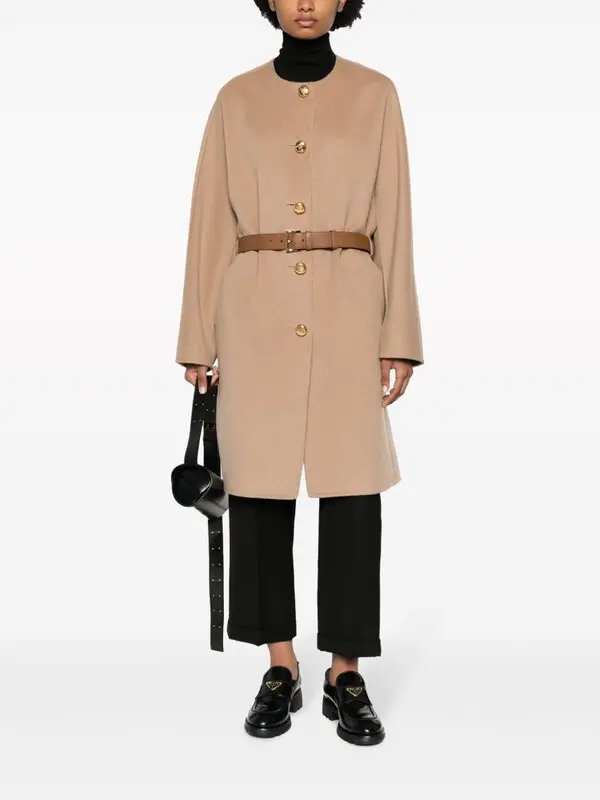 Prada Single-breasted Belted Coat