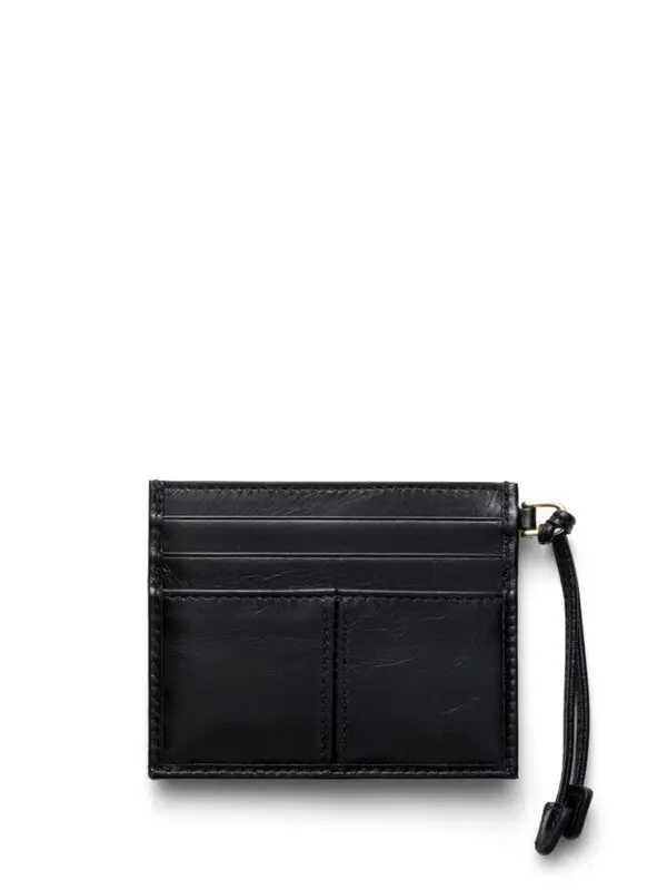 Prada Logo-plaque Leather Card Holder - Black