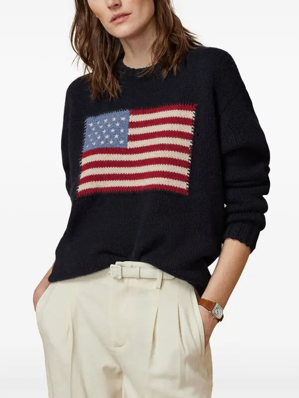 Ralph Lauren Flag Cashmere Sweater - Blue